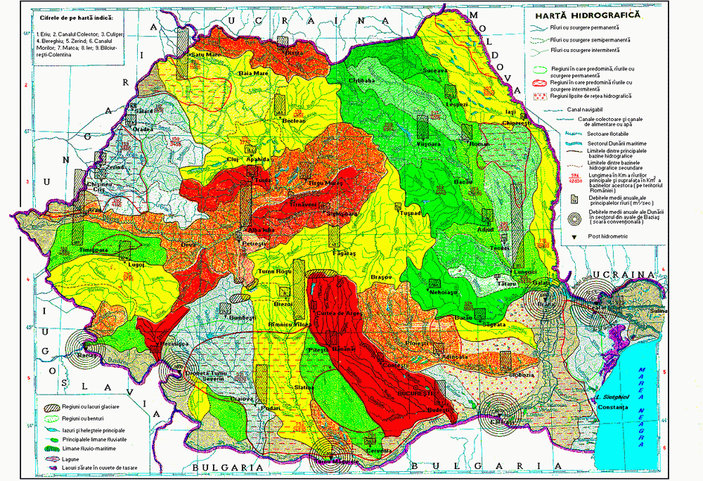 Harta hidrografica a Romaniei - Profu' de geogra'