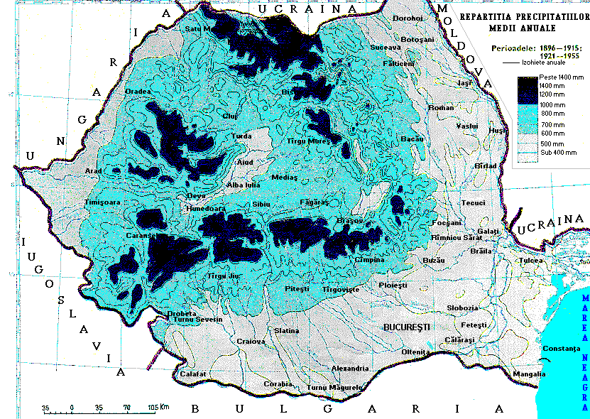 Harta precipitatiilor in Romania | Profu' de geogra'