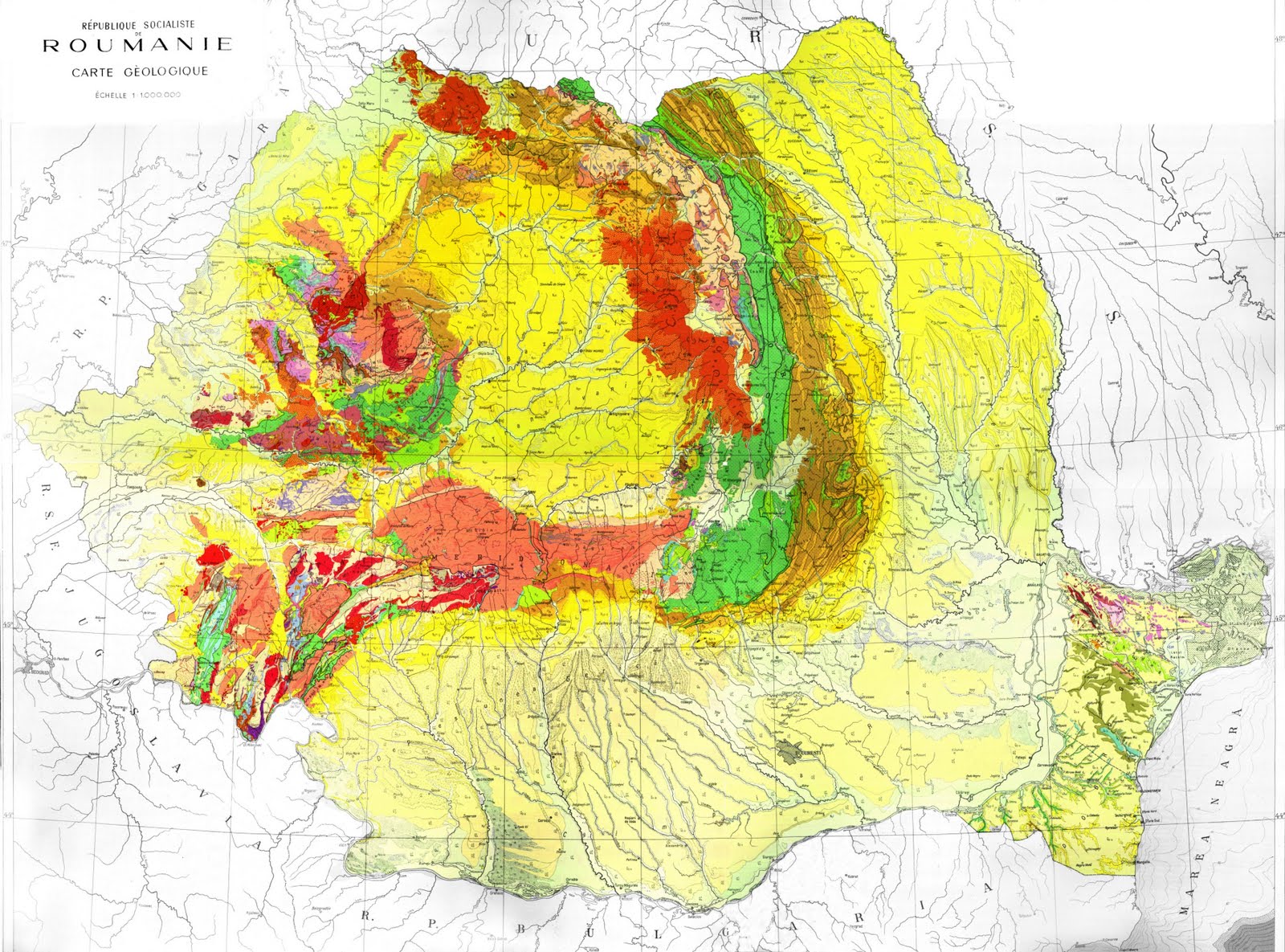 Romania-Harta geologica – Profu' de geogra'