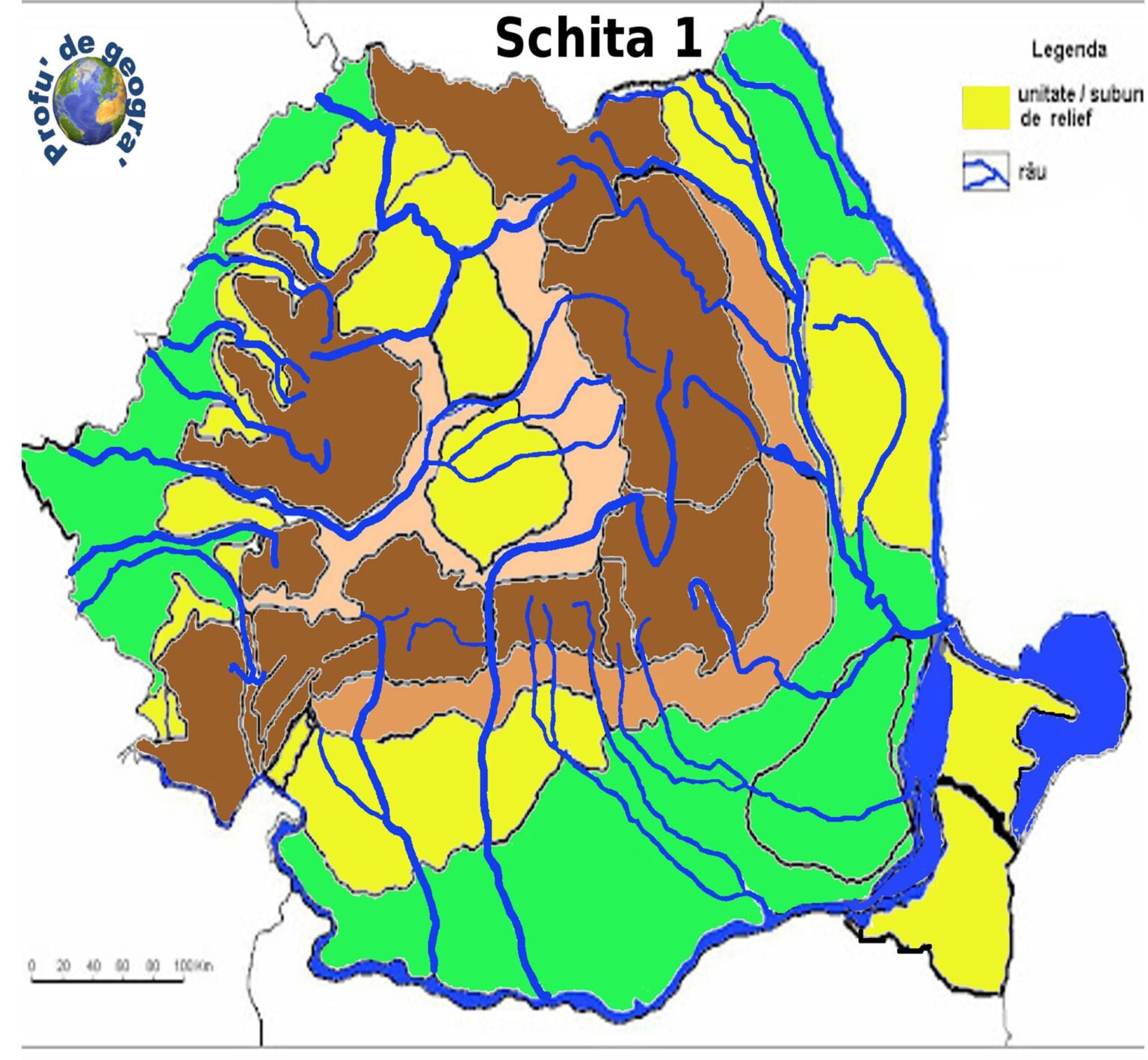 Subunitatile de relief ale Romaniei schite | Profu' de geogra'