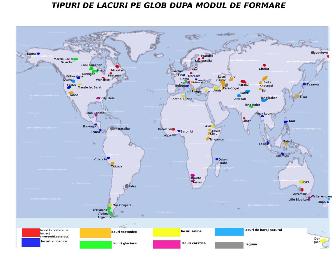 Tipuri de lacuri pe glob dupa modul de formare | Profu' de geogra'