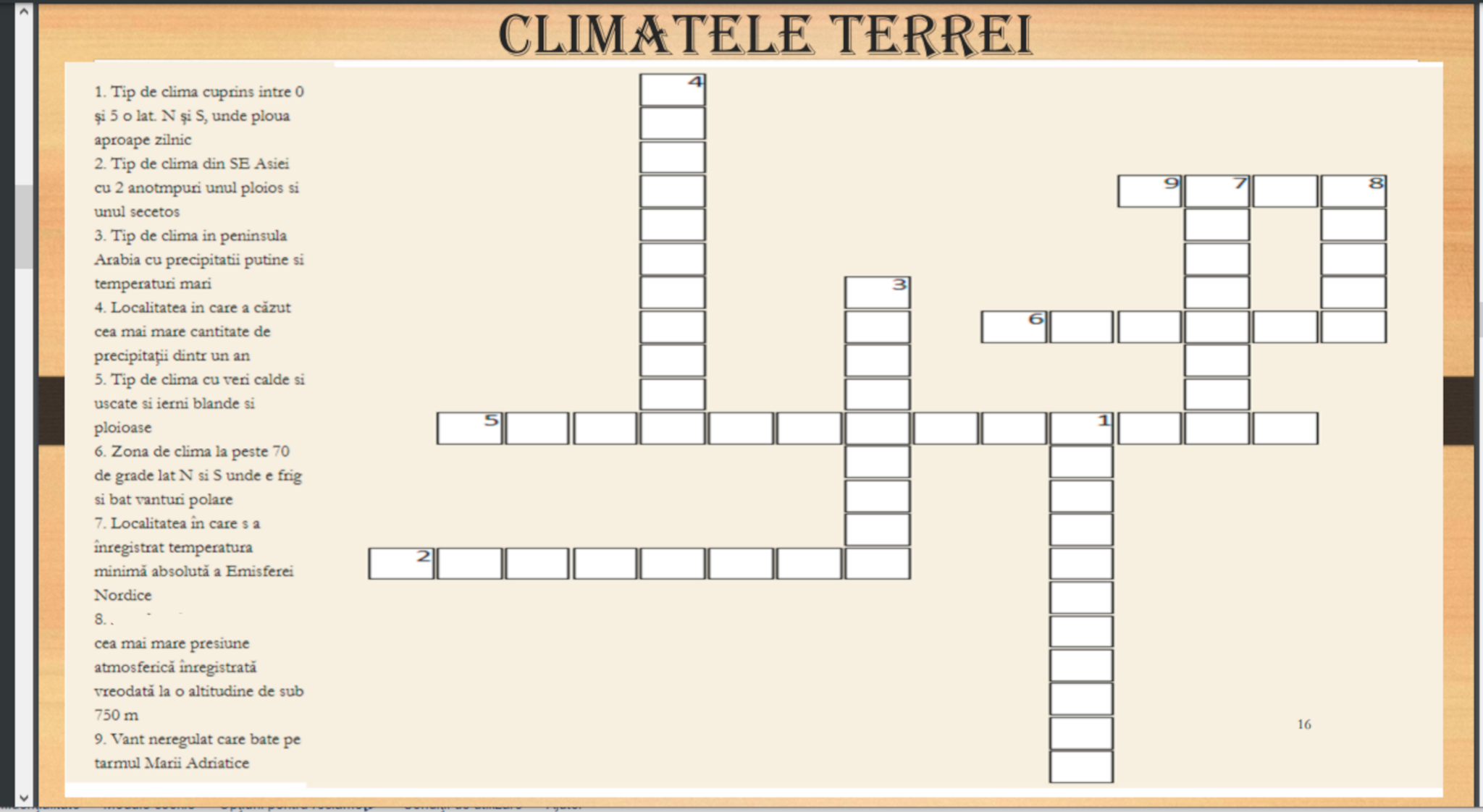 Atmosfera si climatele Terrei rebusuri geografice | Profu' de geogra'